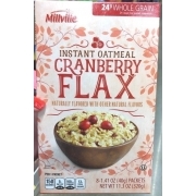 Millville Instant Oatmeal, Cranberry Flax: Calories, Nutrition Analysis ...