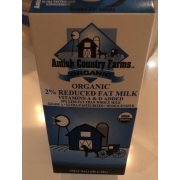Amish Country Farms Organic Organic 2% Reduced Fat Milk: Calories ...