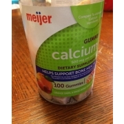 Meijer Gummy, Calcium, Dietary Supplement: Calories, Nutrition Analysis ...