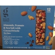 Good & Gather Nut Bars, Almonds, Peanuts & Sea Salt With Cocoa Drizzle ...