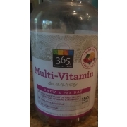 365 Everyday Value Multi Vitamin, Chew, Dietary Supplement: Calories ...