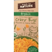 Back To Nature Crazy Bugs Macaroni & Cheese Dinner, Organic: Calories ...