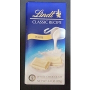 Lindt White Chocolate, White, Classic Recipe: Calories, Nutrition ...