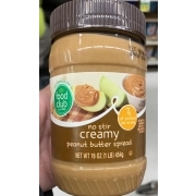 Food Club Peanut Butter,Natural Creamy No Salt Added: Calories ...