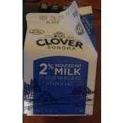Clover Stornetta Milk, Reduced Fat, Vitamin A & D: Calories, Nutrition ...