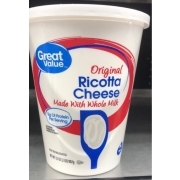 Great Value Ricotta Cheese, Original: Calories, Nutrition Analysis ...
