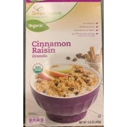 Simply Nature Granola, Cinnamon Raisin, Organic: Calories, Nutrition ...