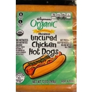 Wegmans Skinless Uncured Chicken Hot Dogs: Calories, Nutrition Analysis ...