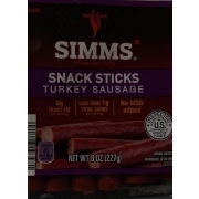 Simms Snack Sticks, Turkey Sausage: Calories, Nutrition Analysis & More ...