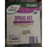 Simply Nature Spring Mix: Calories, Nutrition Analysis & More | Fooducate