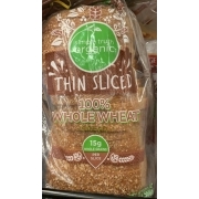 Simple Truth Organic Bread, 100% Whole Wheat, Thin Sliced: Calories ...