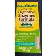Spring Valley Digestive Enzymes Formula, Dietary Supplement: Calories ...