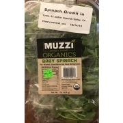 Muzzi Family Farms Baby Spinach, Organics: Calories, Nutrition Analysis ...