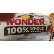 Wonder Bread, 100% Whole Wheat: Calories, Nutrition Analysis & More ...
