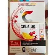 Celsius Healthy Energy Supplement, Cranberry Lemon: Calories, Nutrition ...