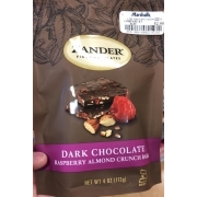 Zander Dark Chocolate Raspberry Almond Crunch Bark: Calories, Nutrition ...