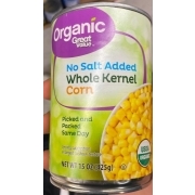 Great Value Corn, Whole Kernel, No Salt Added, Organic: Calories ...