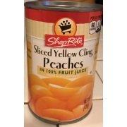 ShopRite Peaches, Sliced Yellow Cling in Pear Juice: Calories ...