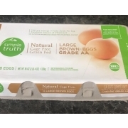 Simple Truth Natural Cage Free, Grain Fed, Large Brown- Eggs: Calories ...
