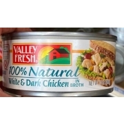 Valley Fresh White & Dark Chicken in Broth, 100% Natural: Calories ...