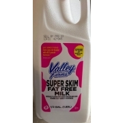 Scheinder Valley Farms Super Skim, Non-Fat Milk: Calories, Nutrition ...