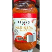Priano Marinara Sauce: Calories, Nutrition Analysis & More | Fooducate