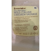 GreenWise Mild Italian Chicken Sausage: Calories, Nutrition Analysis ...