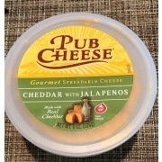 Pub Cheese Gourmet Spreadable Cheese, Cheddar with Jalapenos: Calories ...