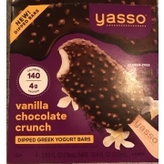 Yasso Yogurt Bars, Dipped, Greek, Vanilla Chocolate Crunch: Calories ...