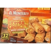 El Monterey Nacho Cheese And Beef Extra Crunchy Mini Chimis: Calories ...