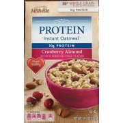 Millville Instant Oatmeal, Protein, Cranberry Almond: Calories ...