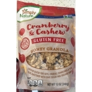 Simply Nature Cereal, Honey Granola, Cranberry & Cashews, Gluten Free ...