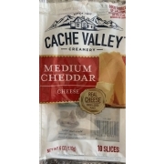 Cache Valley Naturals Medium Cheddar Cheese: Calories, Nutrition ...