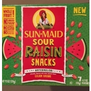 Sun Maid Sour Raisin Snacks, Watermelon: Calories, Nutrition Analysis ...