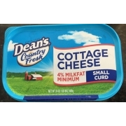 Dean's Country Fresh Cottage Cheese, Small Curd, 4%: Calories ...