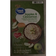 Great Value Oatmeal, Instant, Apples & Cinnamon: Calories, Nutrition ...