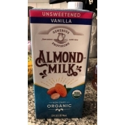 Generous Provisions Almond Milk, Vanilla, Unsweetened: Calories ...