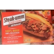Steak-Umm Steaks, Sliced: Calories, Nutrition Analysis & More | Fooducate