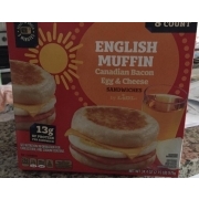 Lidl Sandwiches, English Muffin, Canadian Bacon, Egg & Cheese: Calories ...