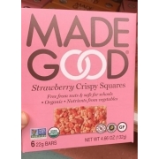 Made Good Bars, Strawberry Crispy Squares: Calories, Nutrition Analysis ...