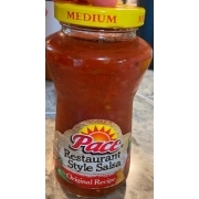 Pace Restaurant Style Salsa, Original Recipe, Medium: Calories ...