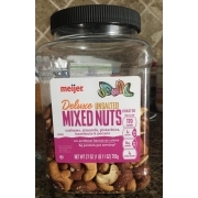 Meijer Mixed Nuts, Deluxe, Unsalted, Roasted: Calories, Nutrition ...