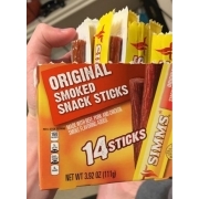 Simms Smoked Snack Sticks: Calories, Nutrition Analysis & More | Fooducate