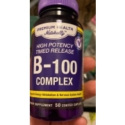 Premium Health Naturally B100 Complex, Dietary Supplement: Calories ...