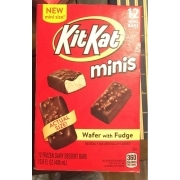 Kit Kat Frozen Dairy Dessert Bar, Minis, Wafer With Fudge: Calories ...