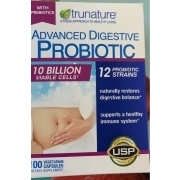 Trunature Advanced Digestive Probiotic, Dietary Supplement: Calories ...