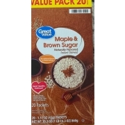 Great Value Instant Oatmeal, Maple & Brown Sugar: Calories, Nutrition ...