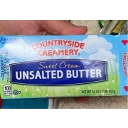 Countryside Creamery Unsalted Butter, Sweet Cream: Calories, Nutrition ...