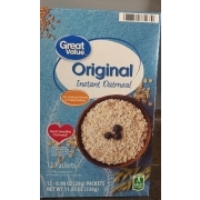 Great Value Original Instant Oatmeal: Calories, Nutrition Analysis ...