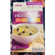Millville Instant Oatmeal, Variety Pack, Fruit & Cream: Calories ...